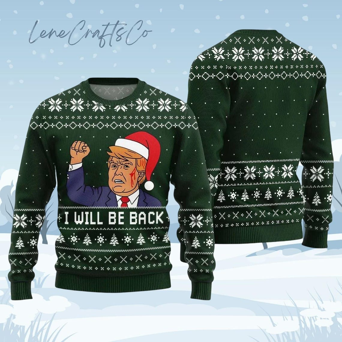 TrumpFight Ugly Sweater, Political Ugly Christmas Sweater, Funny Polit ...