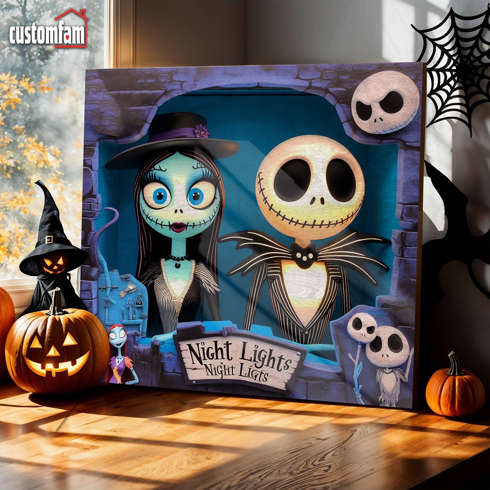 Nightmare Before Christmas Wooden Sign, Halloween Welcome Decor – CustomFam