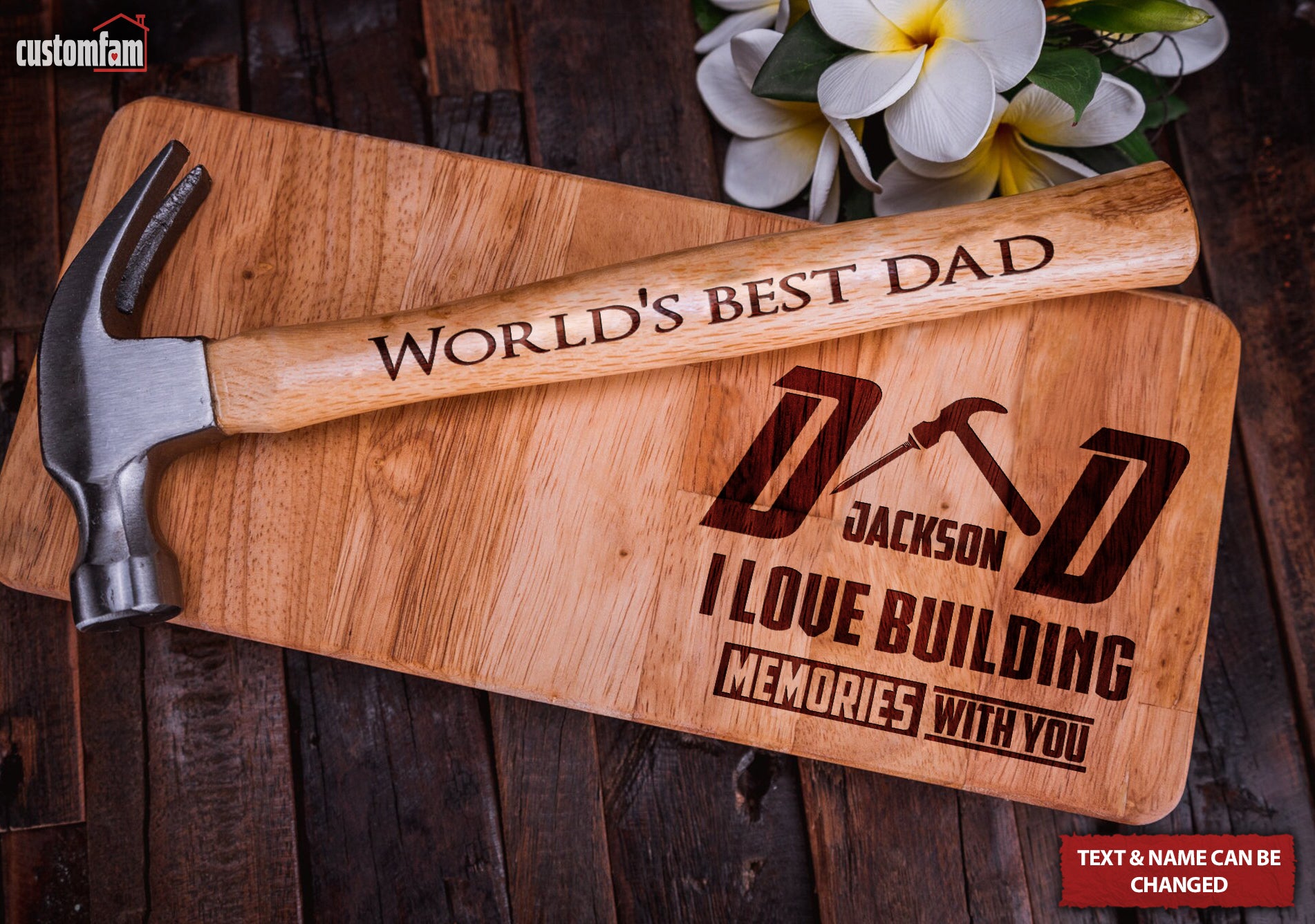 I Love Building Memories With You Personalized Wooden Engraved Hammer ...