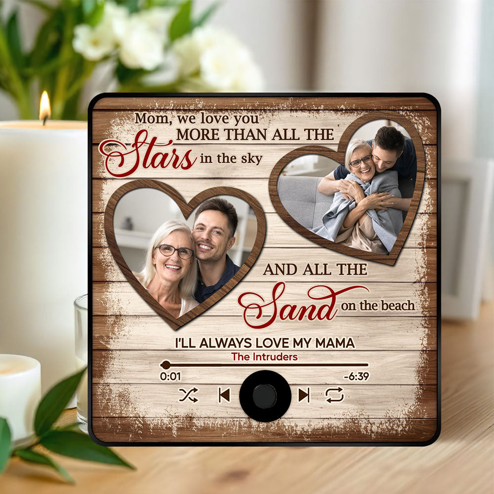 Mom We Love You Custom Music & Photo Fridge Magnet, Gifts For Mom ...