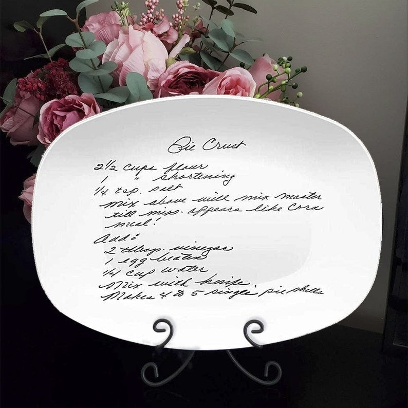 Personalized Handwritten Recipe Platter, Recipe Plate Keepsake, Gift F ...