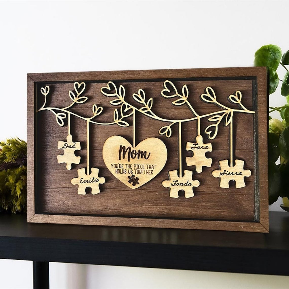Personalized Mom Puzzle Name Sign, You Are The Piece That Holds Us Tog ...