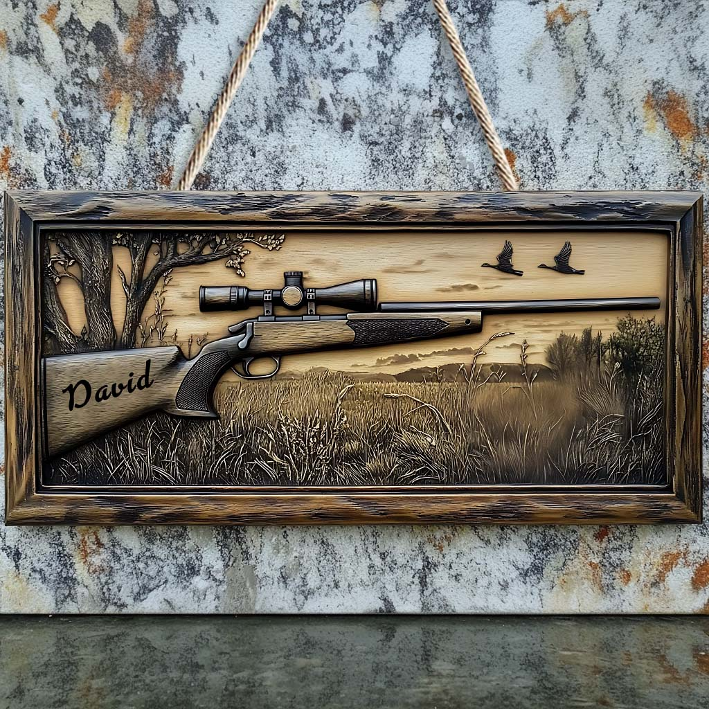 Vintage Hunting Rifle Wood Sign, Gifts For Hunters, Hunting Decor, Bes ...