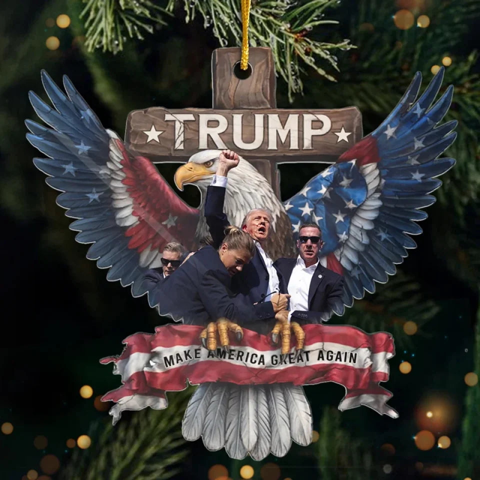 Trump2024 Make America Great Again Custom Shaped Acrylic Ornament, Pol ...