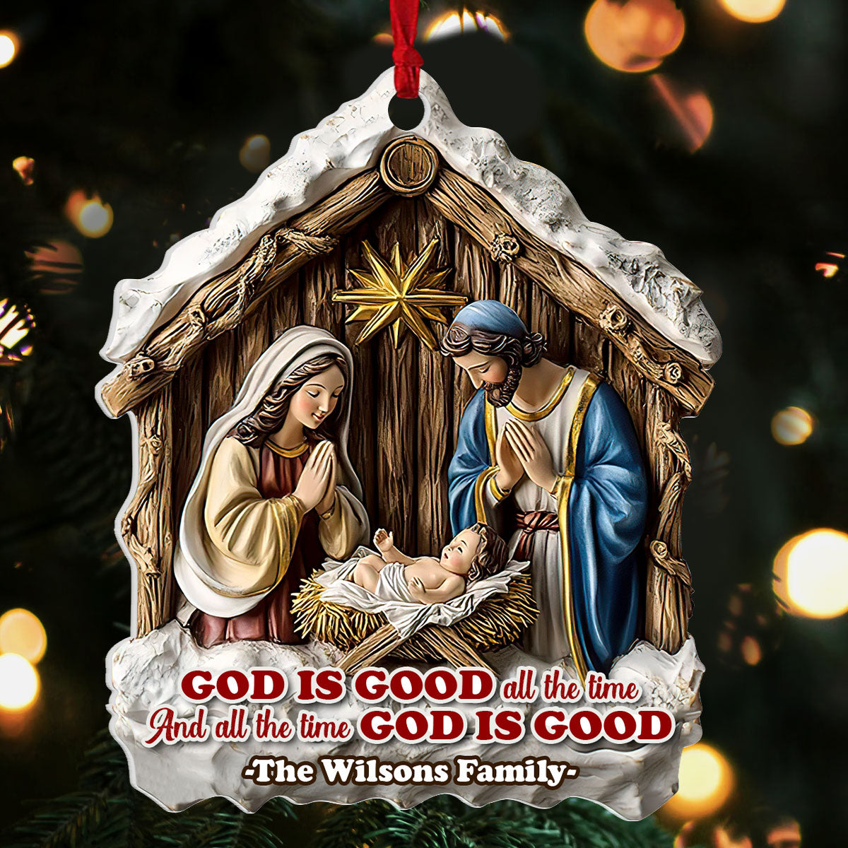 God Is Good All The Time Acrylic Ornament, Nativity Scene Christian Ch ...