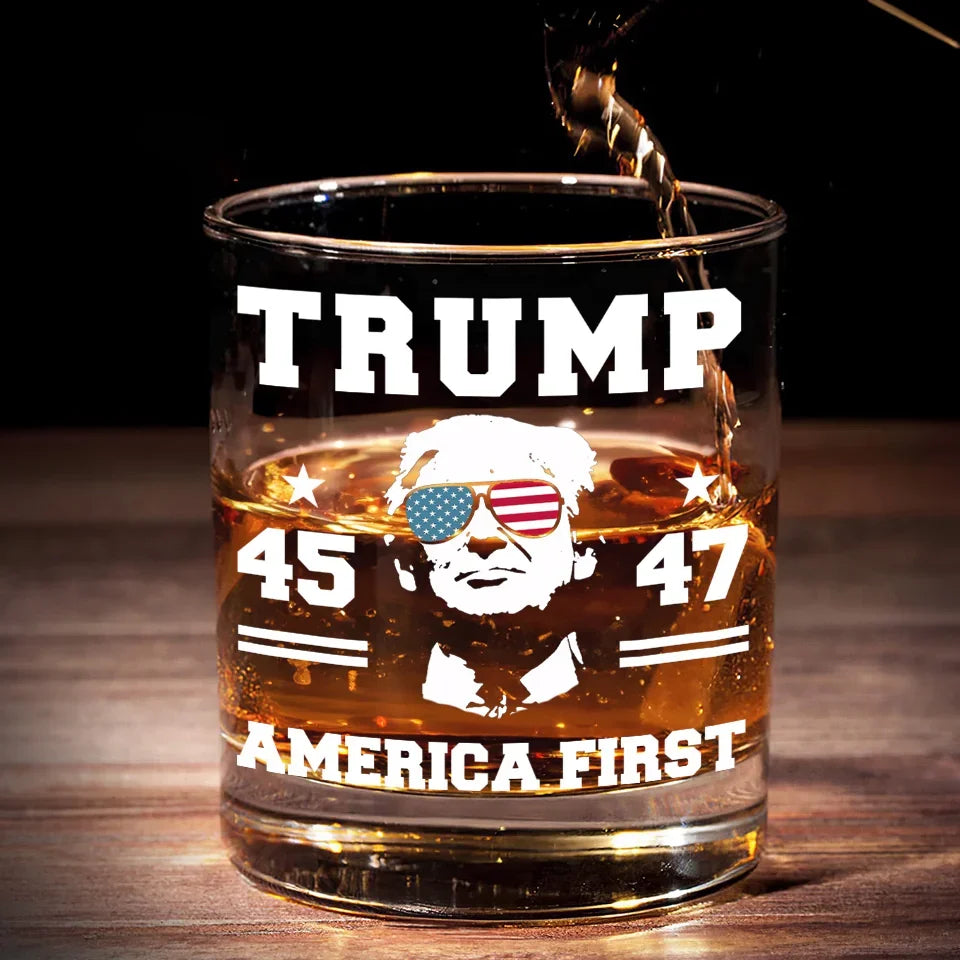 America First Whiskey Glass, Trump47 Wine Cup, Presents For Dad, Barwa ...