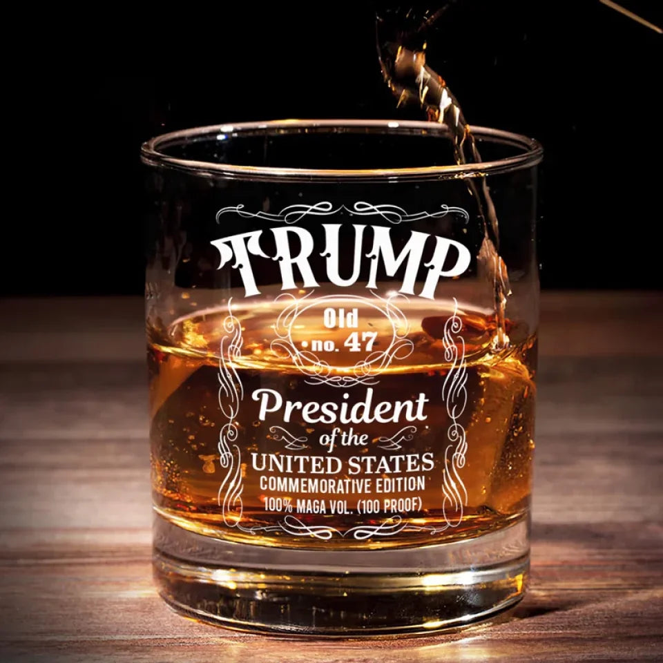 Trump47 US President 2024 Whiskey Glass, Trump President Wine Glass, D ...