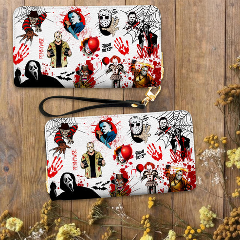 Halloween Horror Movie Characters Leather Bag, Spooky Purse With Walle ...