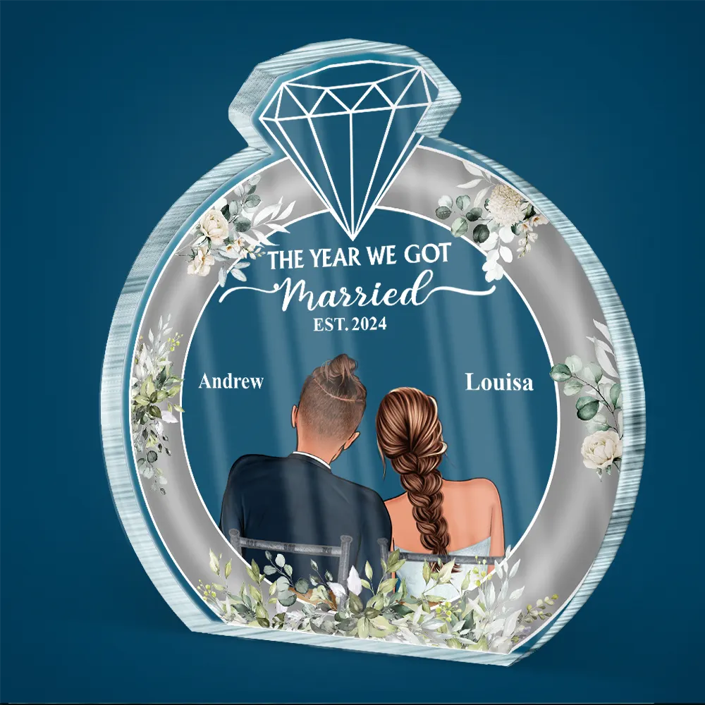 Personalized The Year We Got Married Acrylic Plaque, Married Couple Gi ...