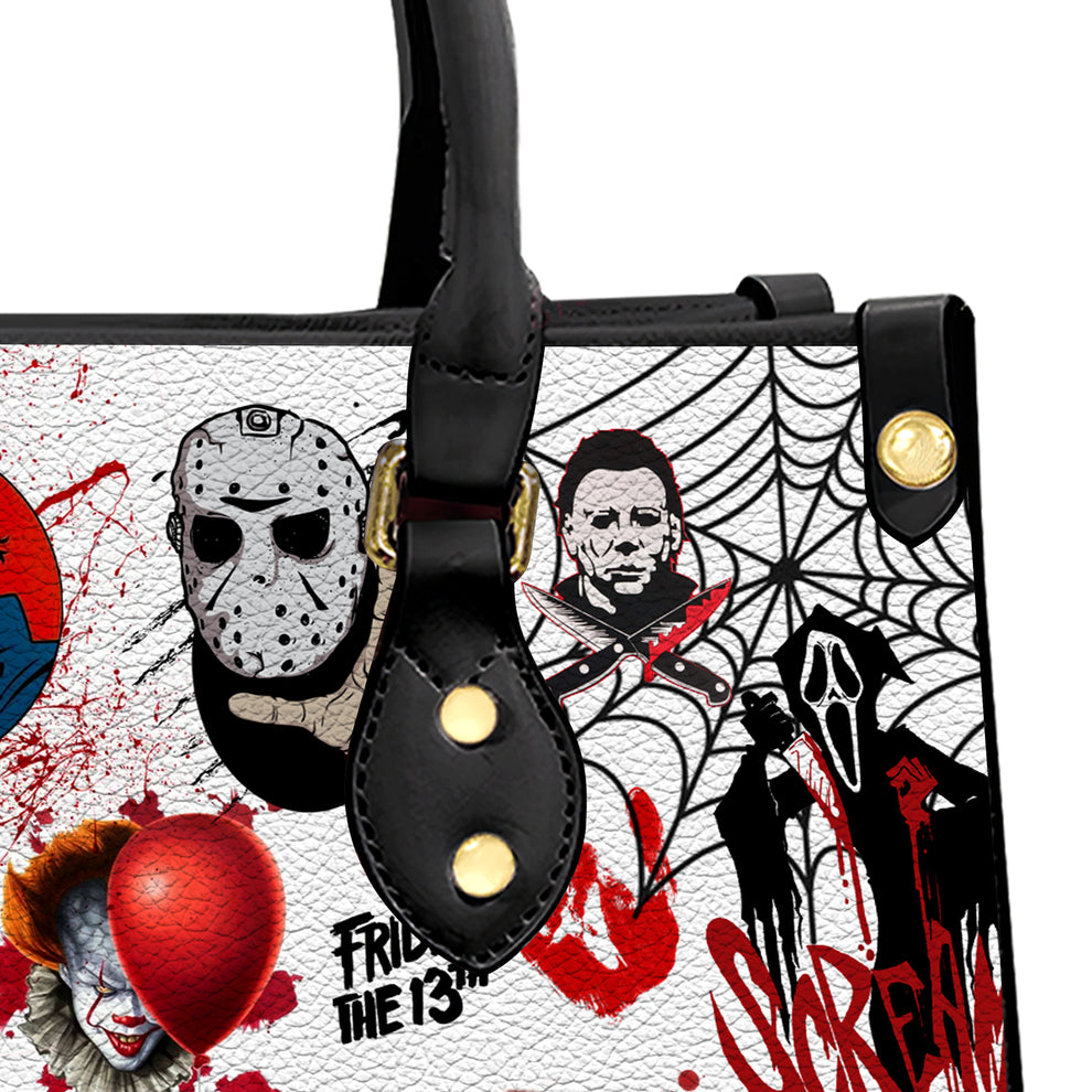 Halloween Horror Movie Characters Leather Bag, Spooky Purse With Walle ...