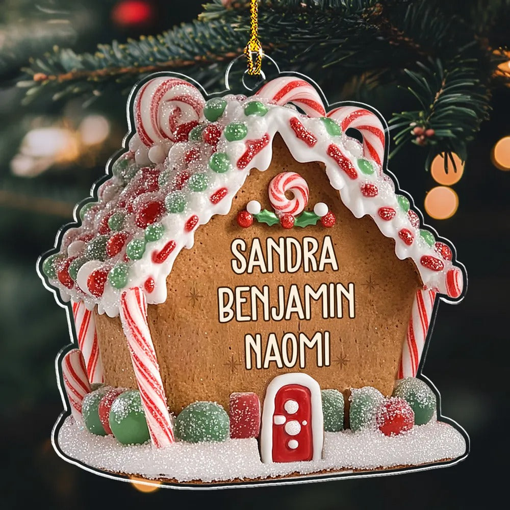 Personalized Gingerbread House Christmas Acrylic Ornament, Gift For Fa ...