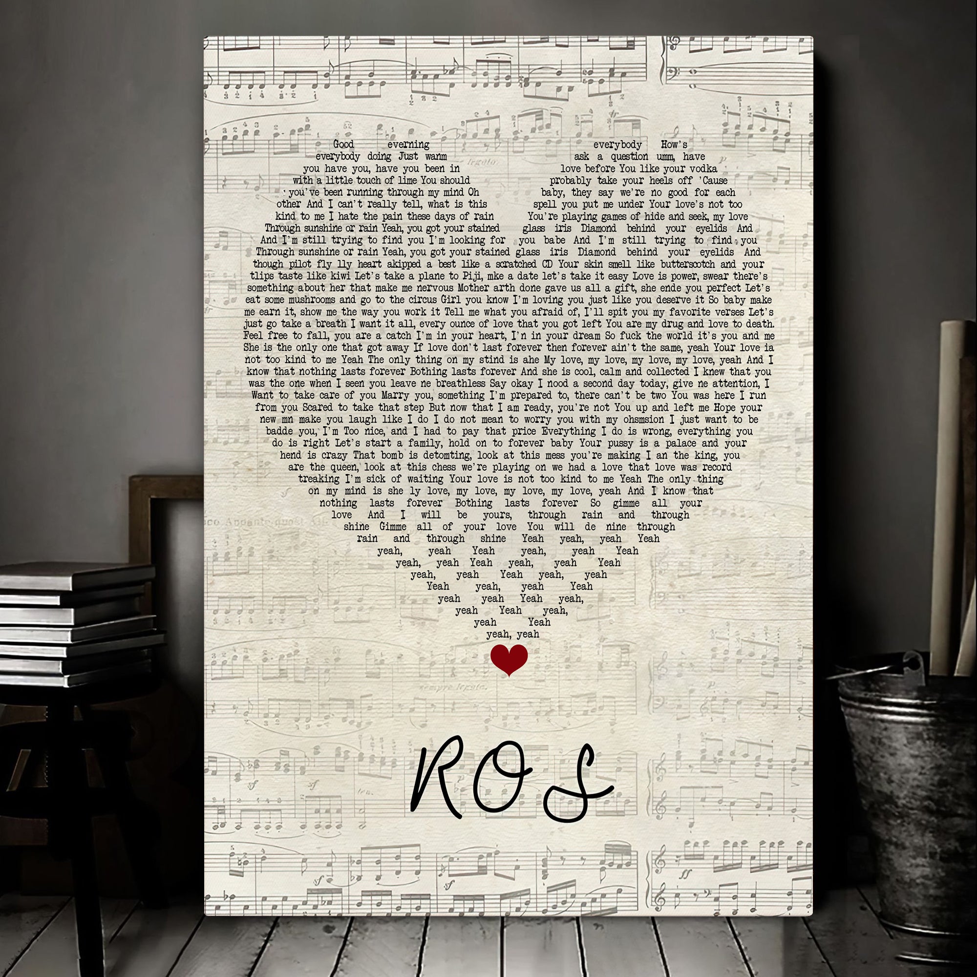 Mac Miller ROS Script Heart Song Lyric Art Print Canvas Print Frames ...