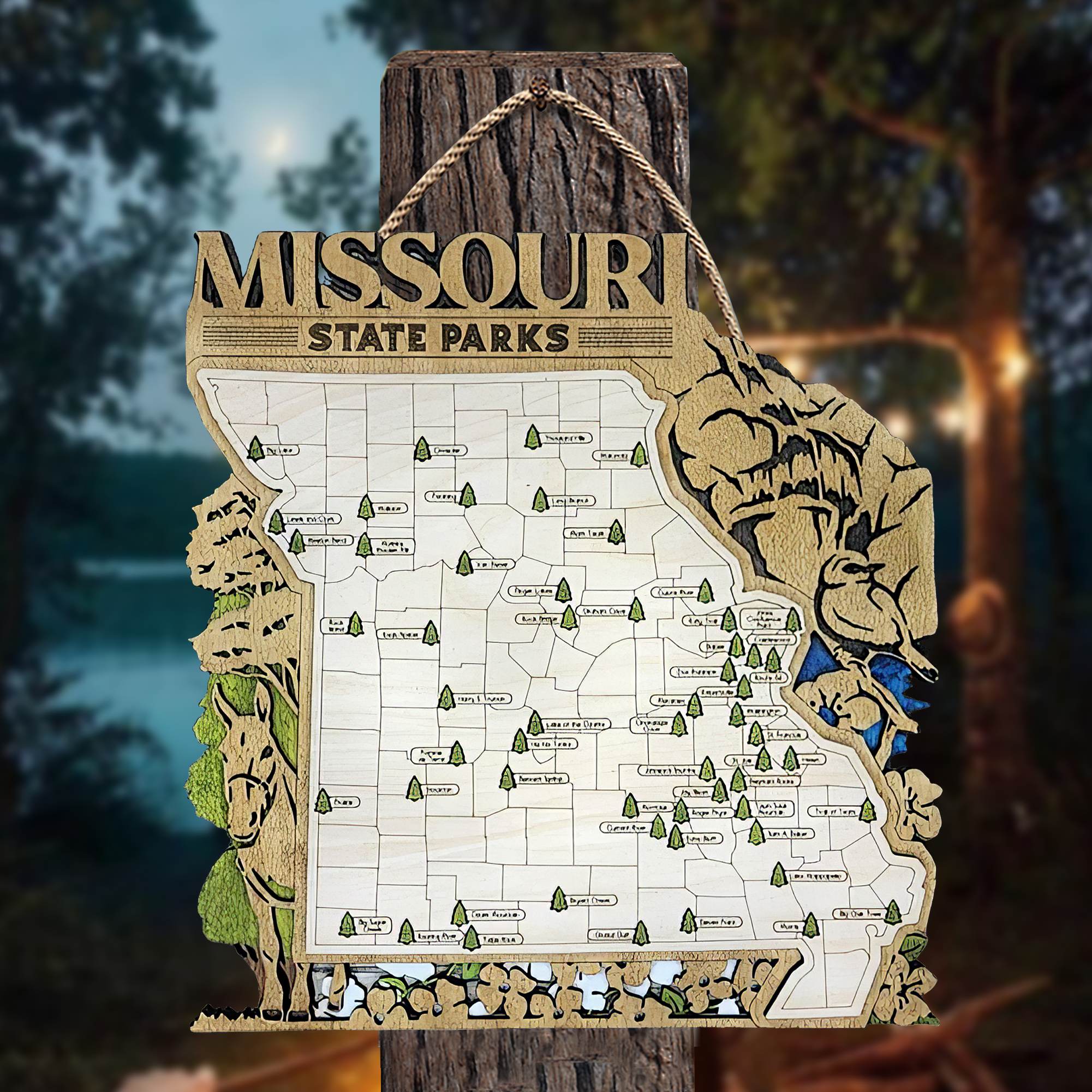 The Missouri State Park Map, Personalized Travel Map, Gift For Travele ...