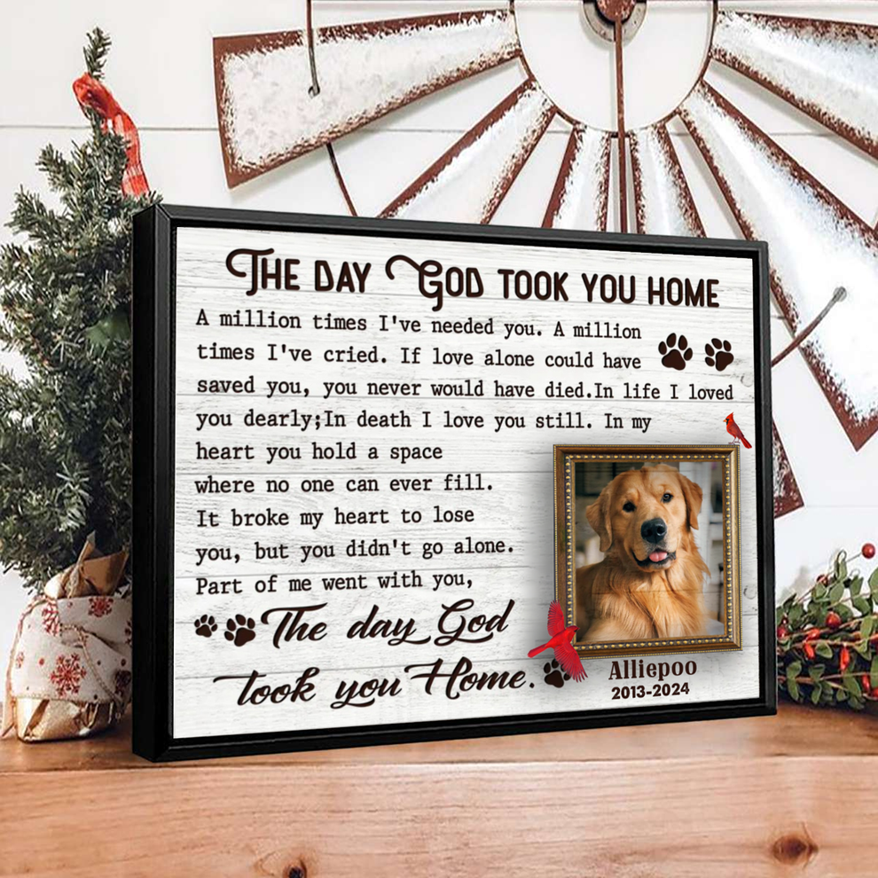 The Day God Took You Home Custom Photo Memorial Canvas Wall Art, Gifts ...