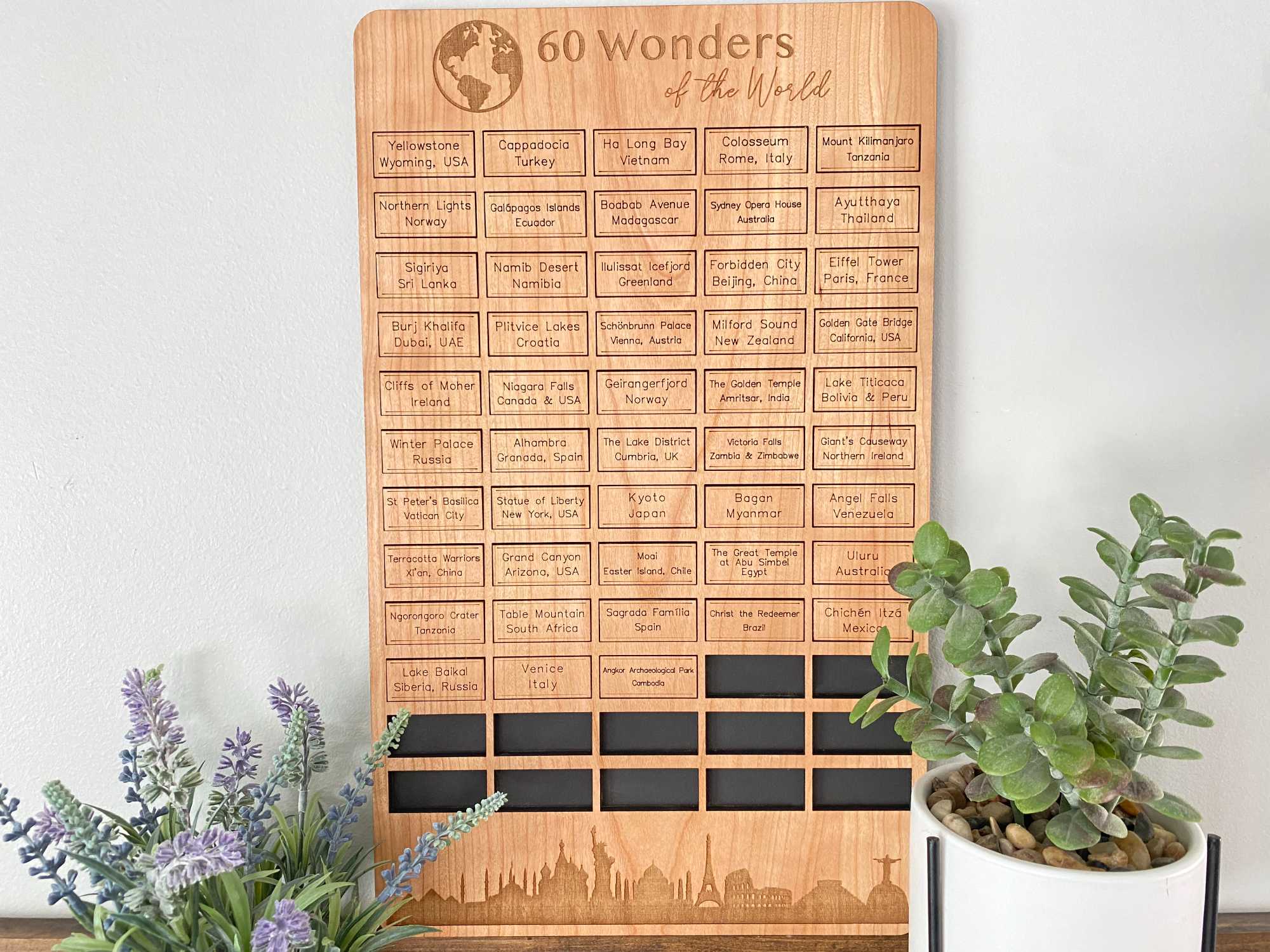 World Wonders Wood Tracker, Travel Gift Ideas – CustomFam