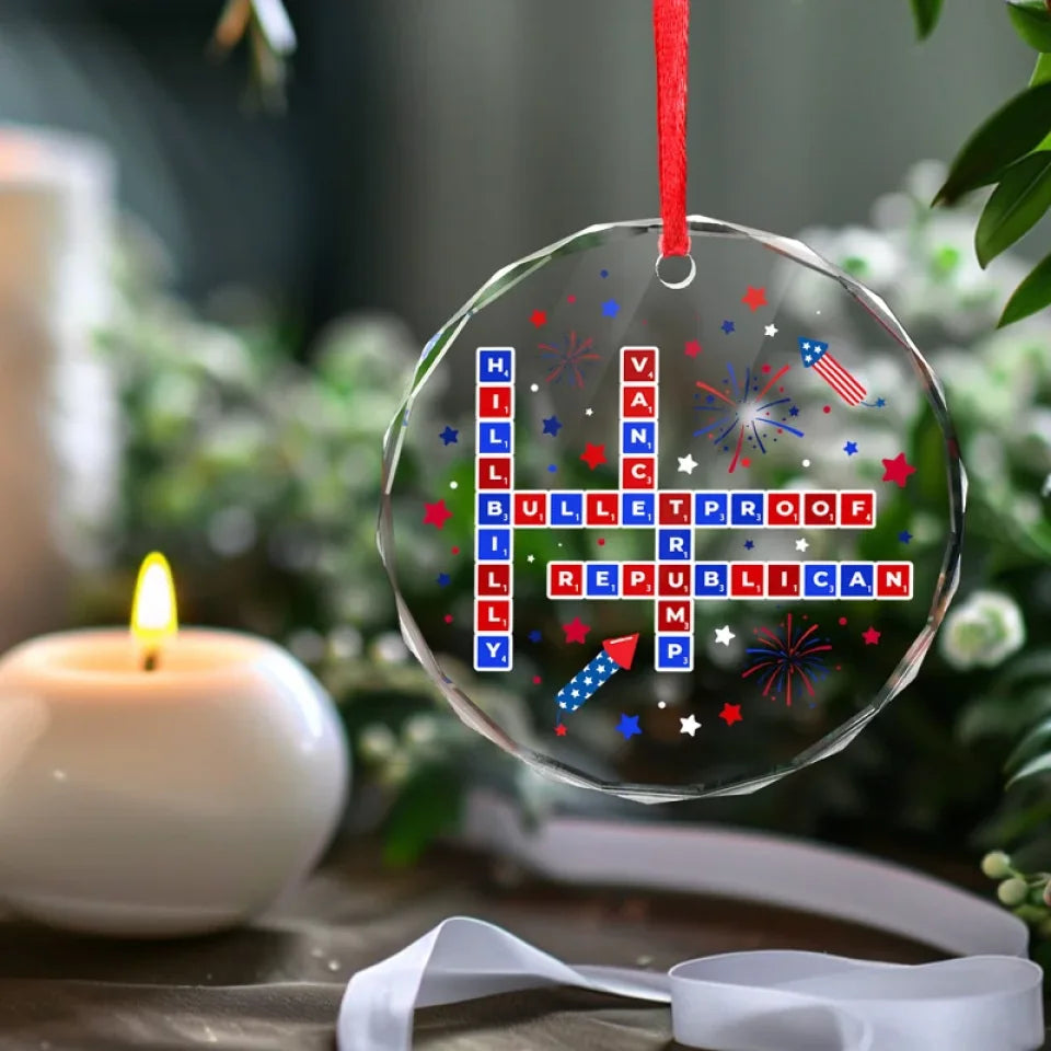 MAGA Election Trump2024 Full Glass Ornament, Political Christmas Gift ...