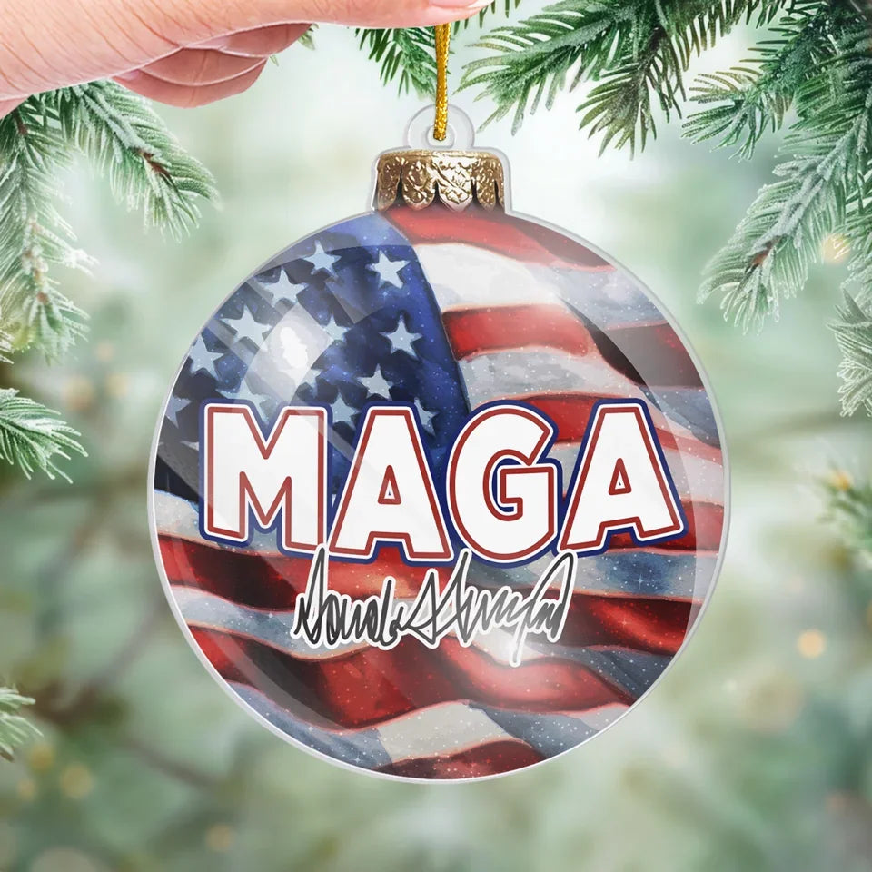 MAGA Trump2024 Acrylic Ornament, Political Christmas Gift, Christmas D ...