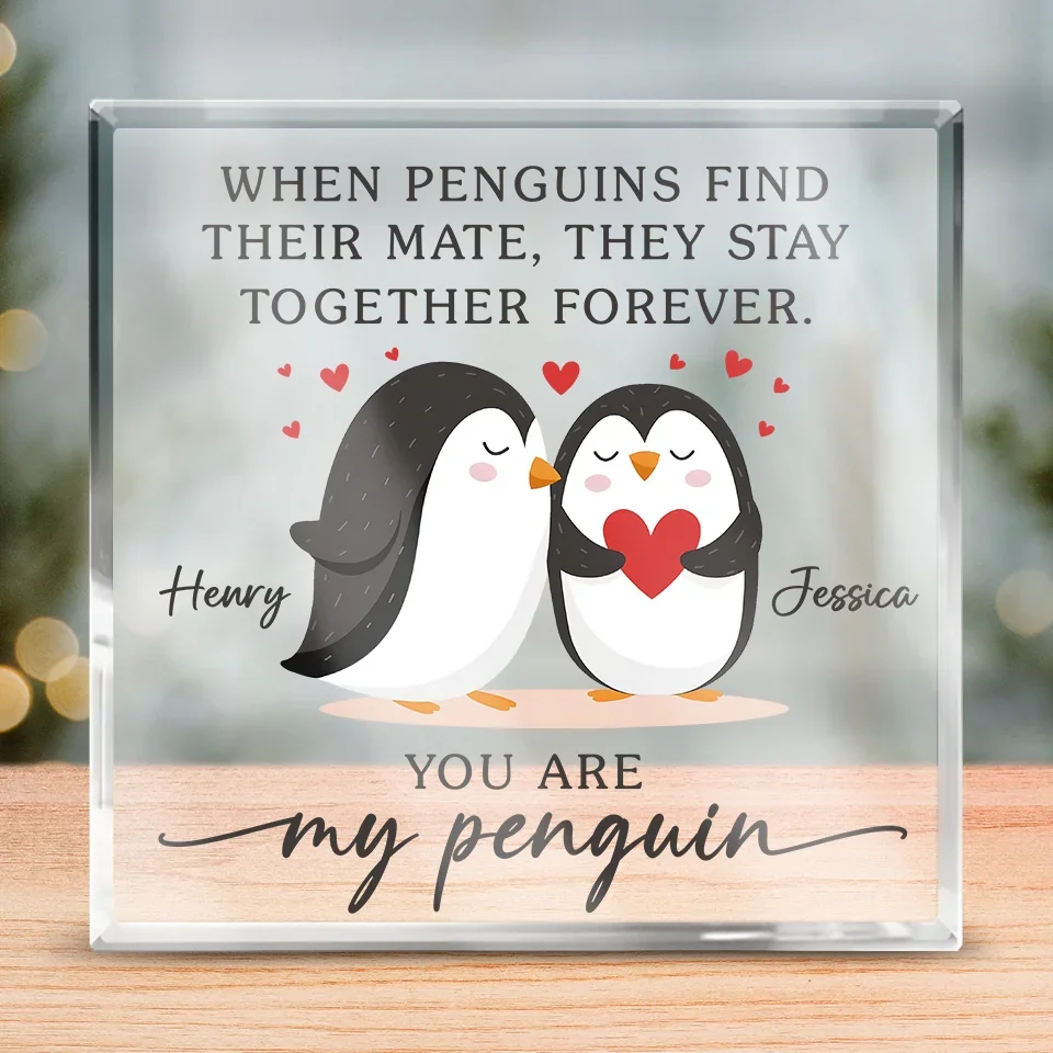 You Are My Penguin Acrylic Plaque, Couple Penguin Plaque, Couple Valen ...