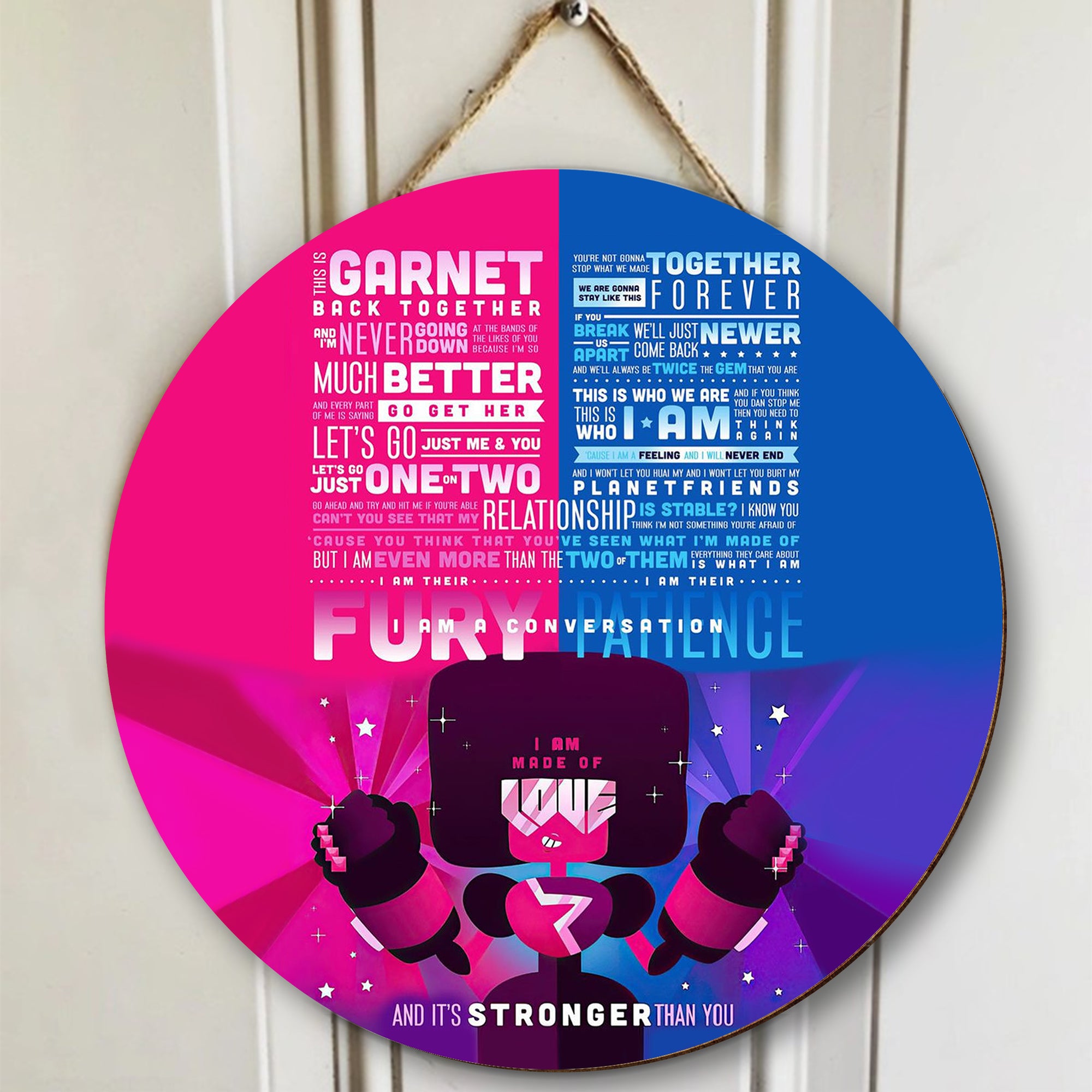Stronger Than You Lyric Garnet Steven Universe Poster Round Wood Sign ...