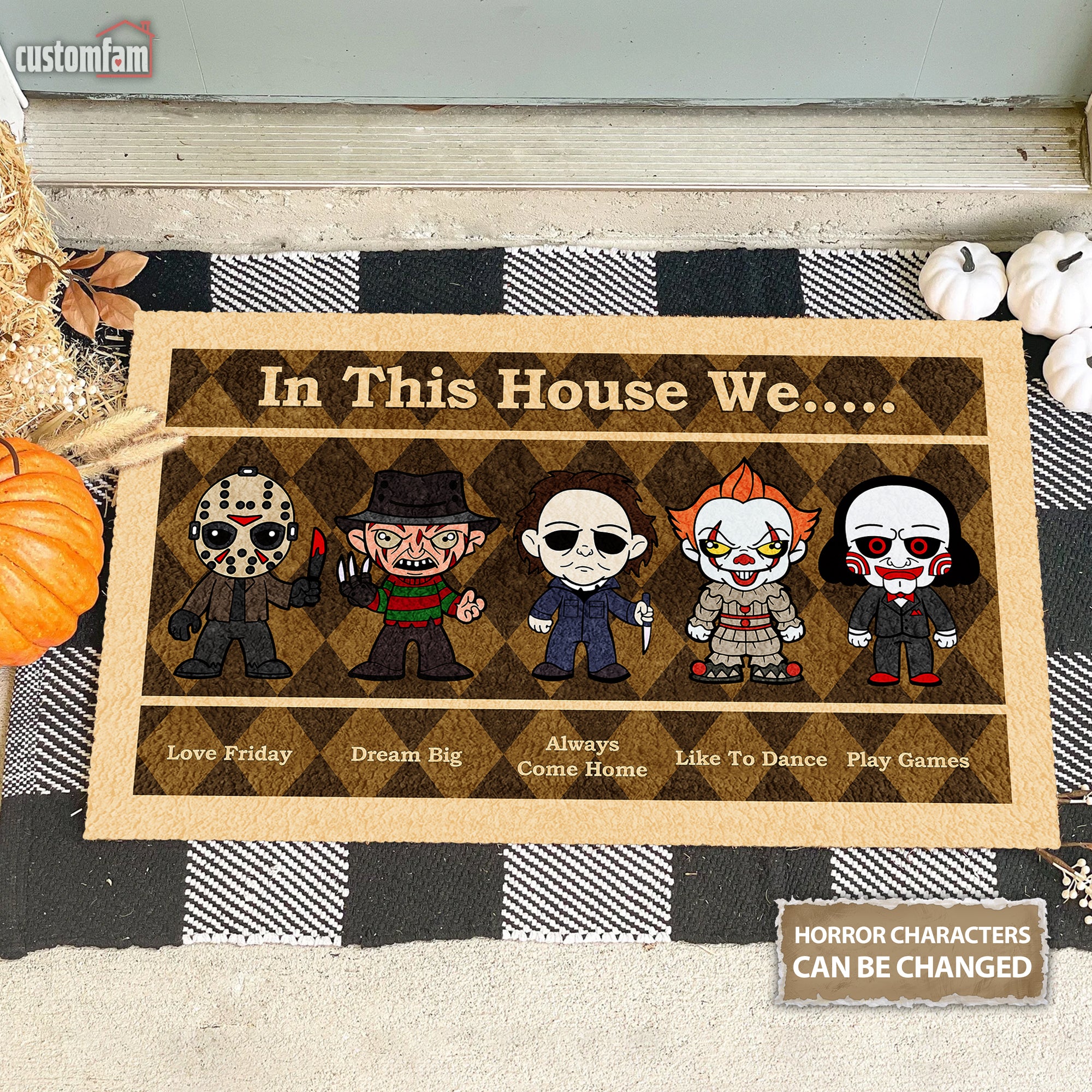 In This House We Horror Doormat, Scary Movie Gift, Halloween Decor ...