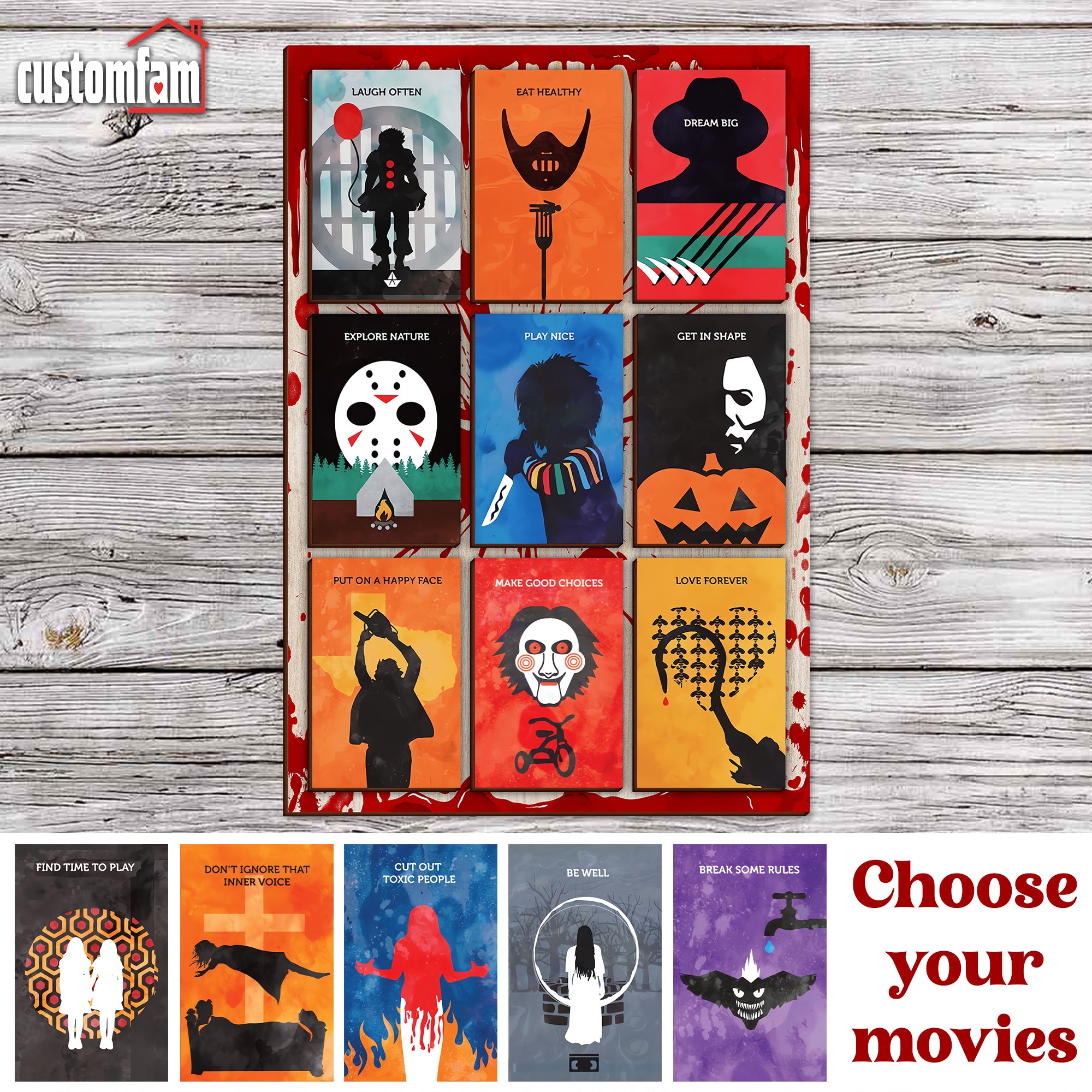 Personalized 2 Layered Horror Movie Sign, Halloween Horror Movie Gift ...