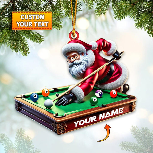 Pool Table, Custom Pool Table With Santa Ornament, Christmas Gift For ...