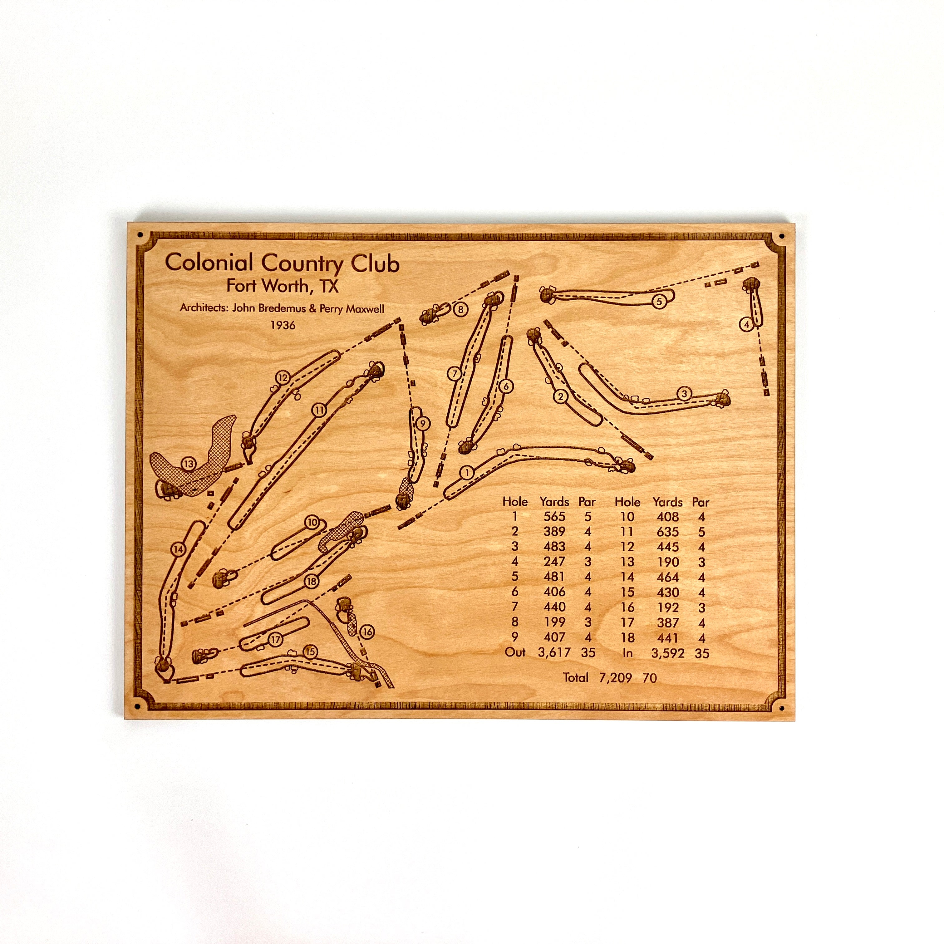 Custom Colonial Country Club Golf Course Map, Golf Art, Golf Wood Sign ...