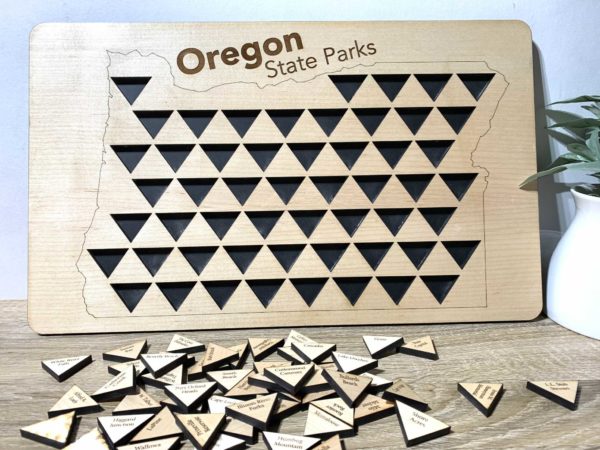 Oregon State Parks Tracker, Gift For Nature Lover, Wooden Tracker ...