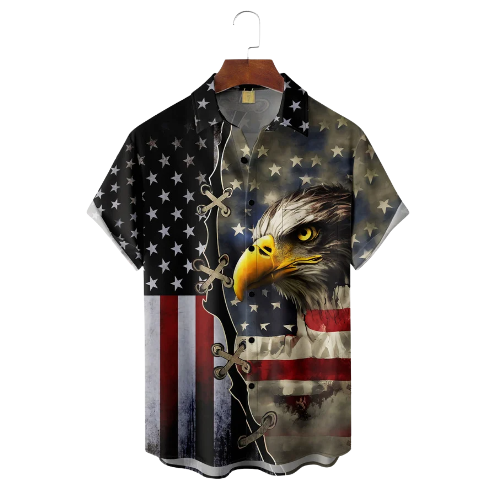 Army Memorial American Eagle US Flag Print Hawaiian Golf Shirt, 250th ...