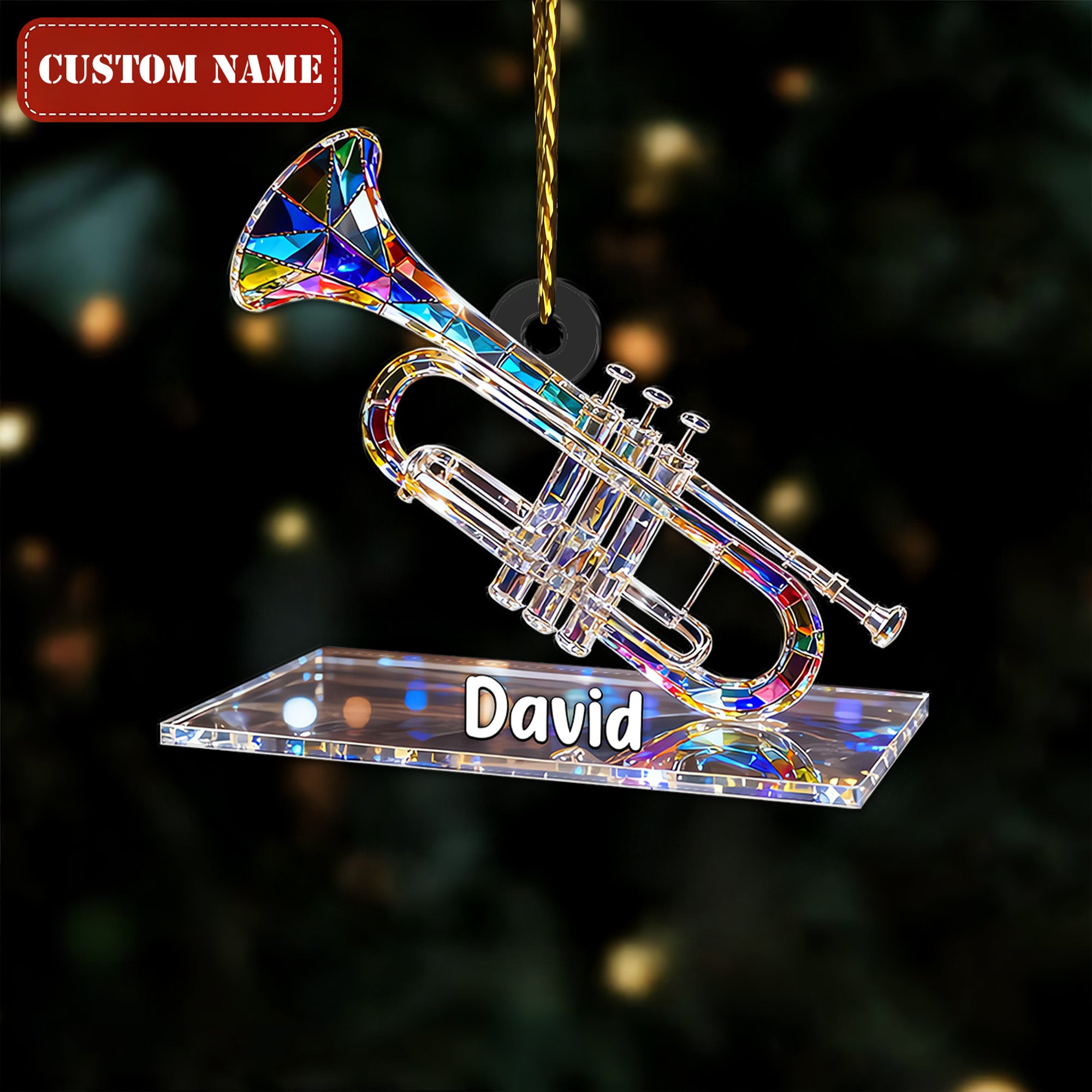 Trumpet Christmas Tree Ornament Musical Instrument Ornaments Custom Ac ...
