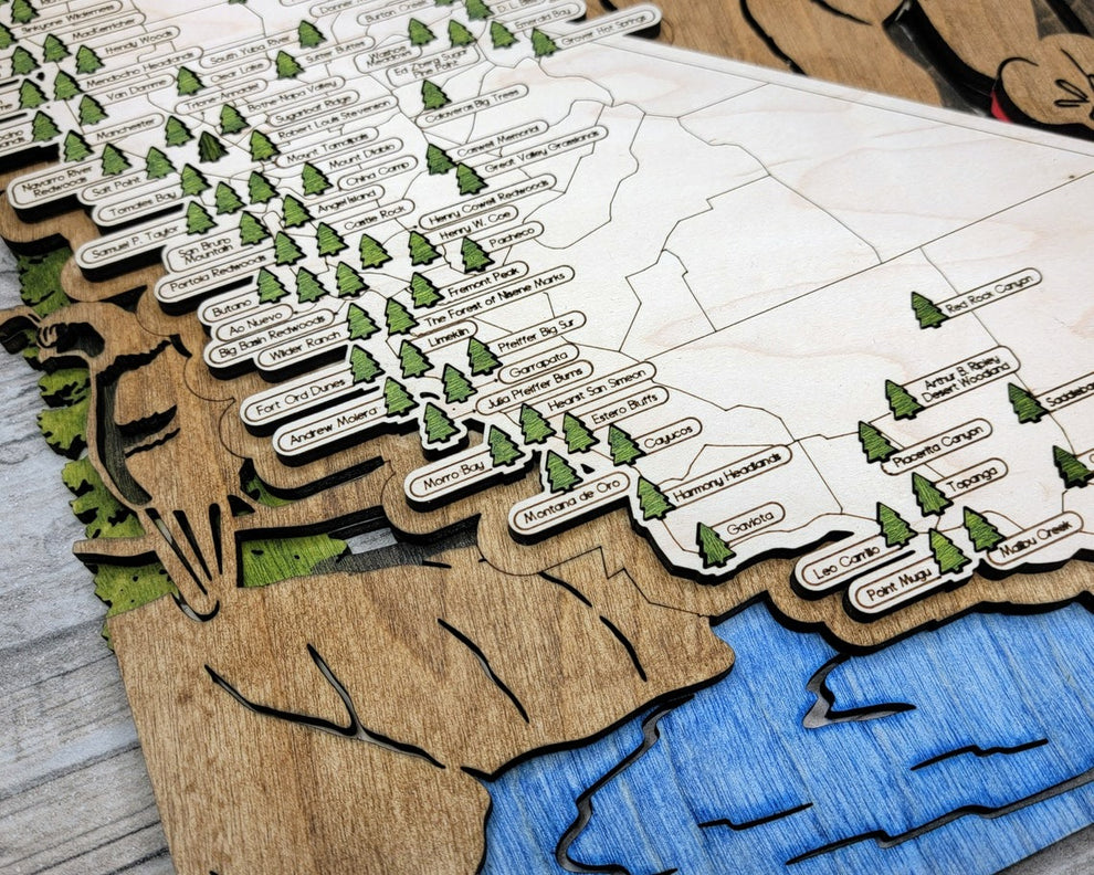 California State Park Map, Personalized Travel Map, Gift For Travelers ...