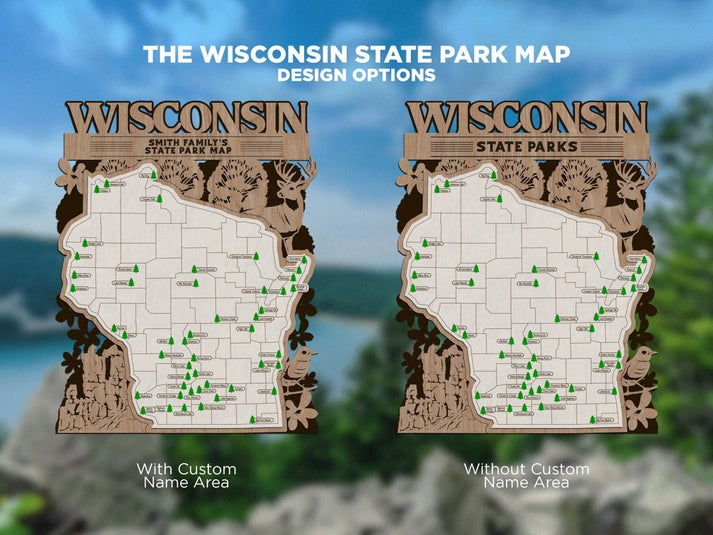 Wisconsin State Park Map, Personalized Travel Map, Gift For Travelers ...