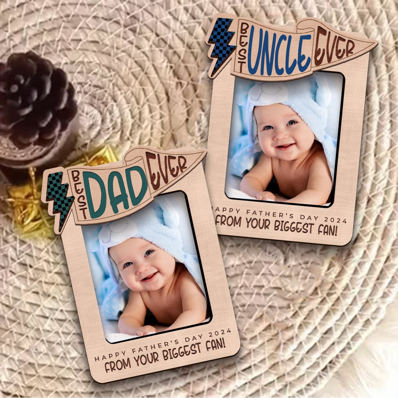 Best Dad Ever Personalized Father's Day Frame, Fridge Photo Magnet, Gi ...