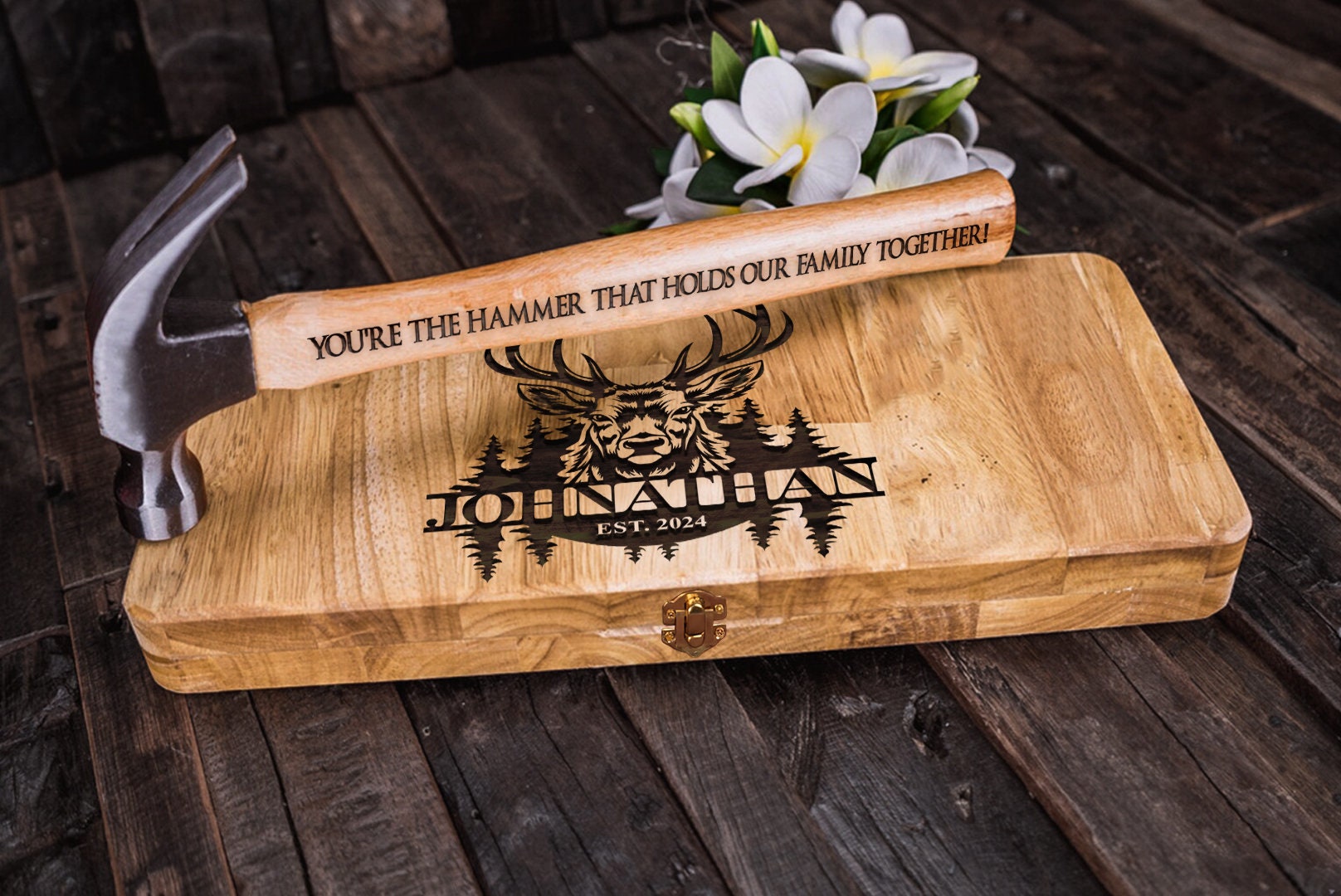 Personalized Deer Engraved Hammer, Framing Hammer, Gift for Father's D ...