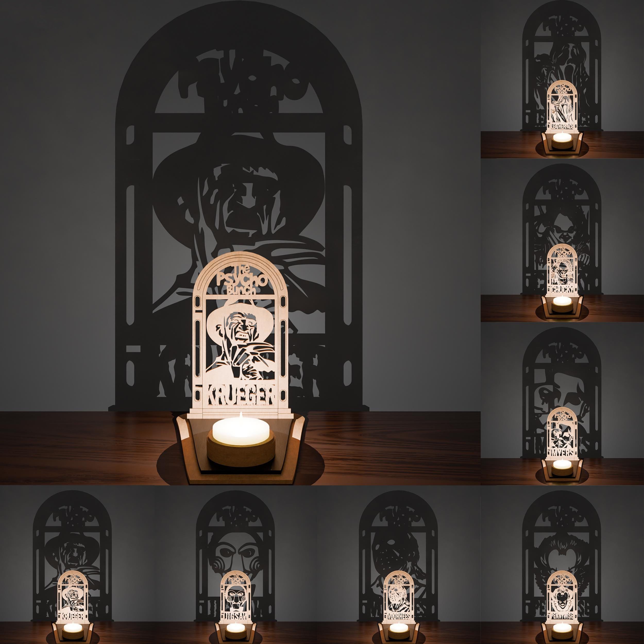 Horror Movie Wood Frame Door Candle Holders, Creepy Candle, Scary Movi ...