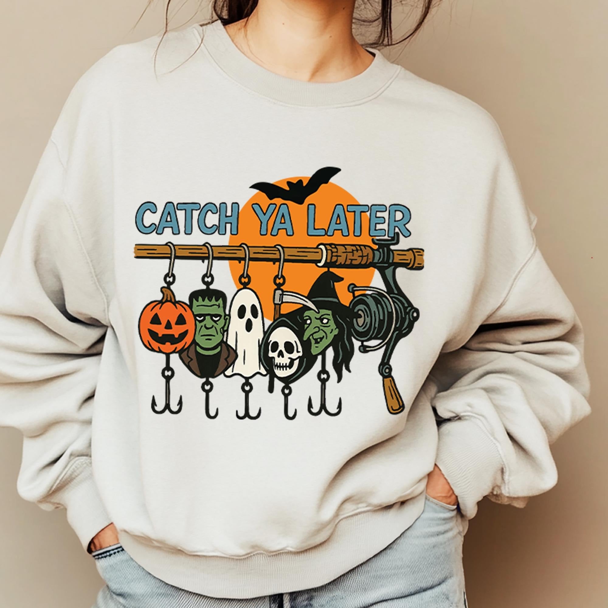 Halloween Catch Ya Later Fishing Shirt, Horror Movie Fans Gift, Scary ...