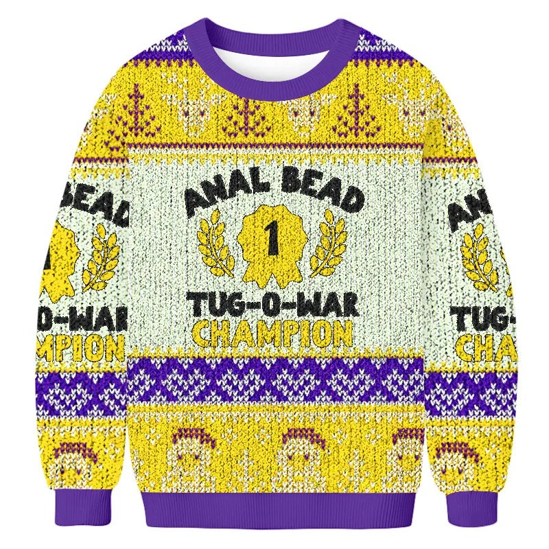 Bead Tug O War Champion Ugly Sweater, Funny Ugly Christmas Sweater, Xm ...