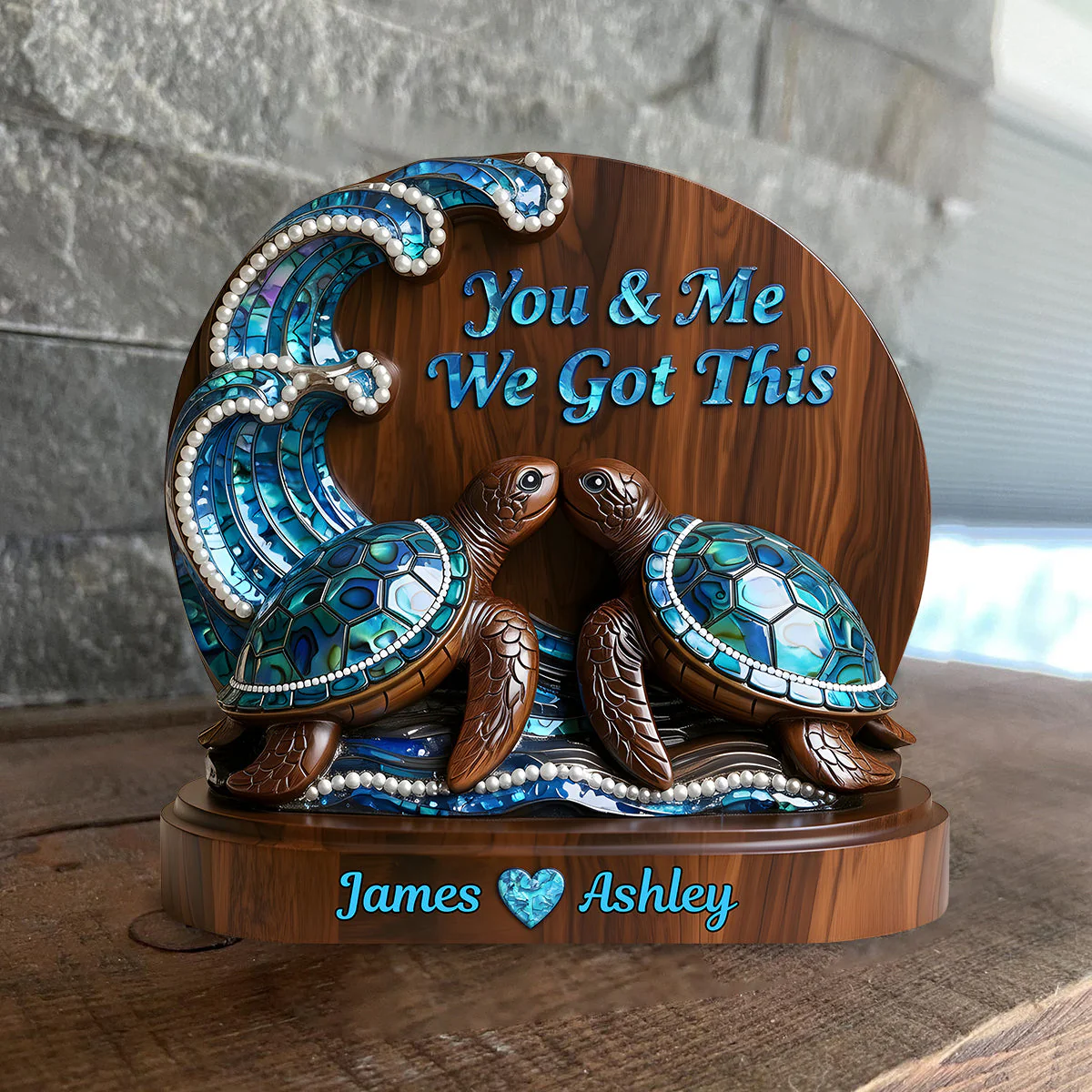 You & Me We Got This Turtle Couple Wood Plaque, Couple Valentines Gift ...
