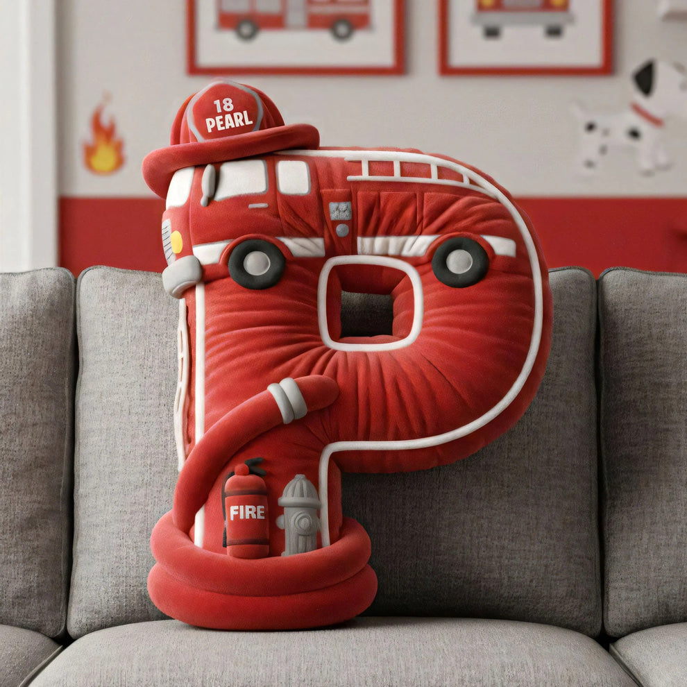 Firefighter Alphabet Initial Letters Custom Shaped Pillow, Valentines ...