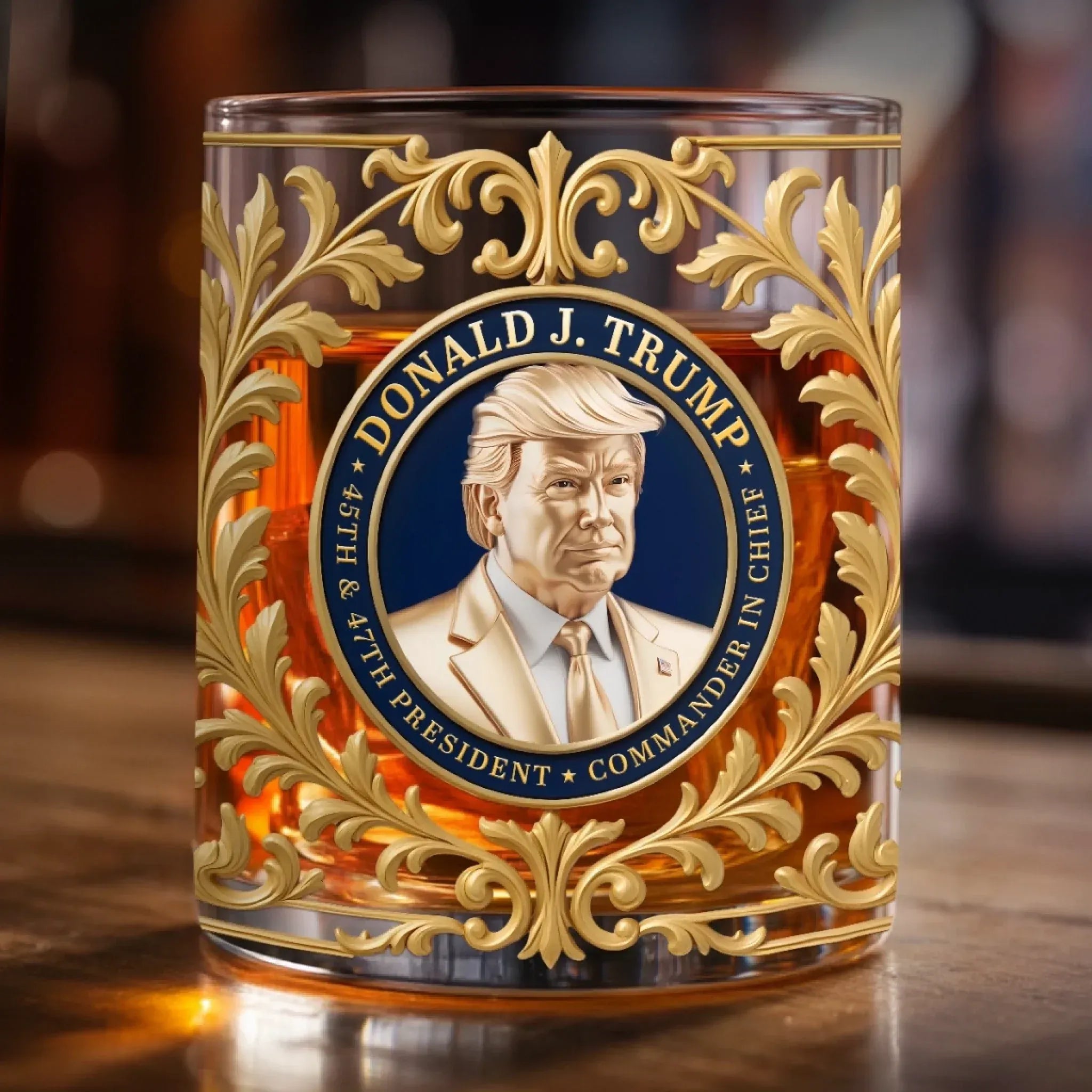 MAGA Trump 11oz Whiskey Glass - 47th President Gifts Luxury Whiskey Gl ...