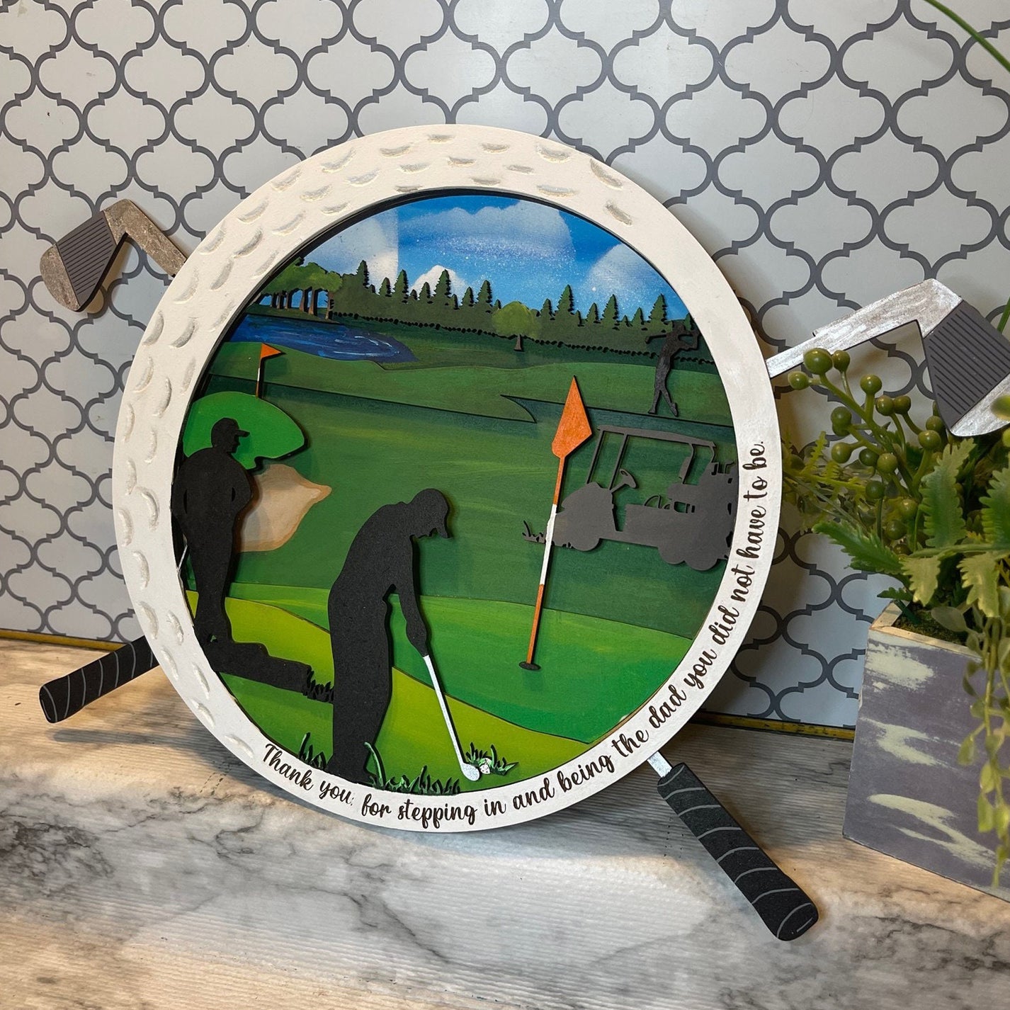 Happy Birdie Day Golf Ball Art, Custom Golf Wood Sign, Gift For Golfer ...
