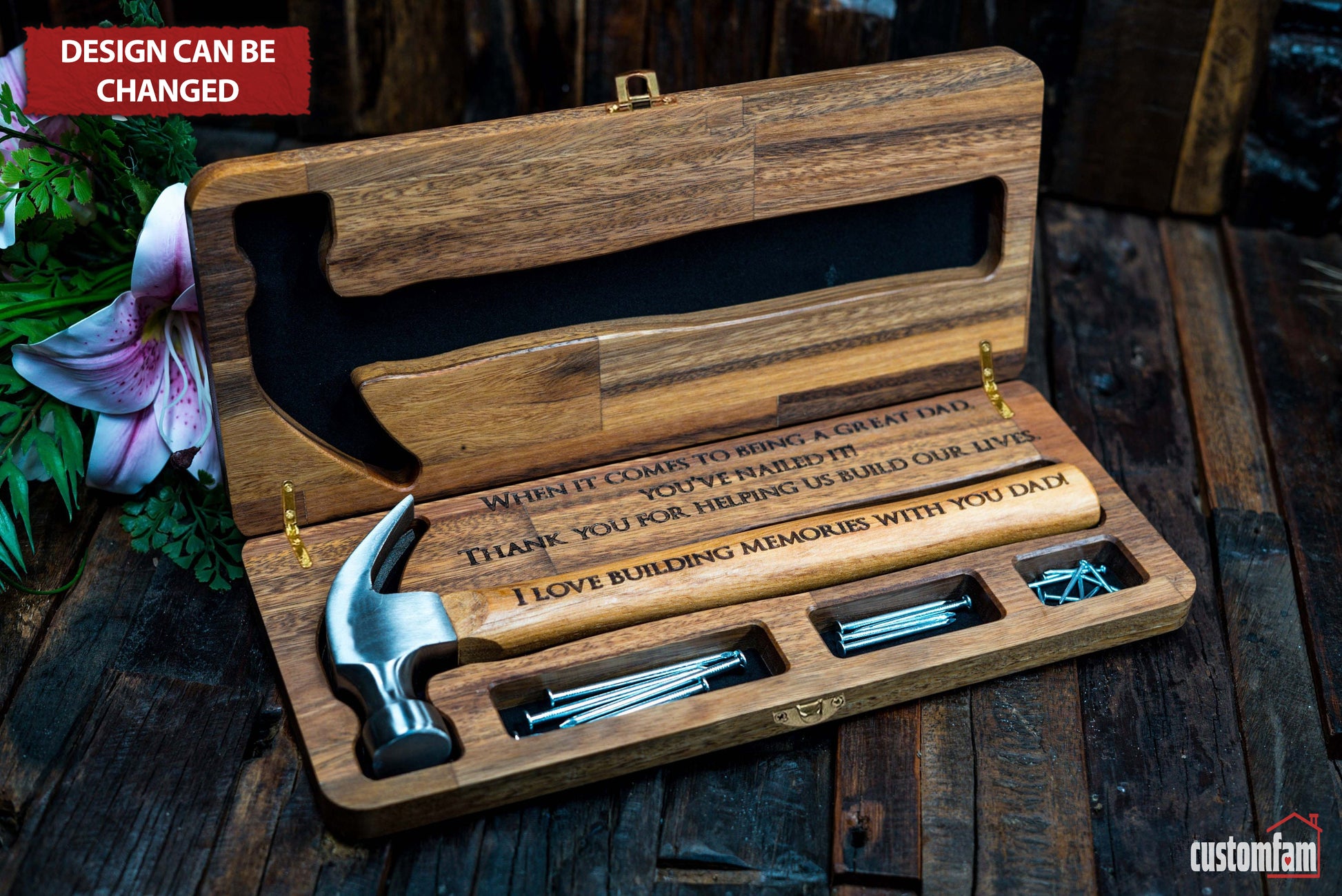 Personalized Engraved Hammer Gift Set with Wooden Box and Nails, Frami ...