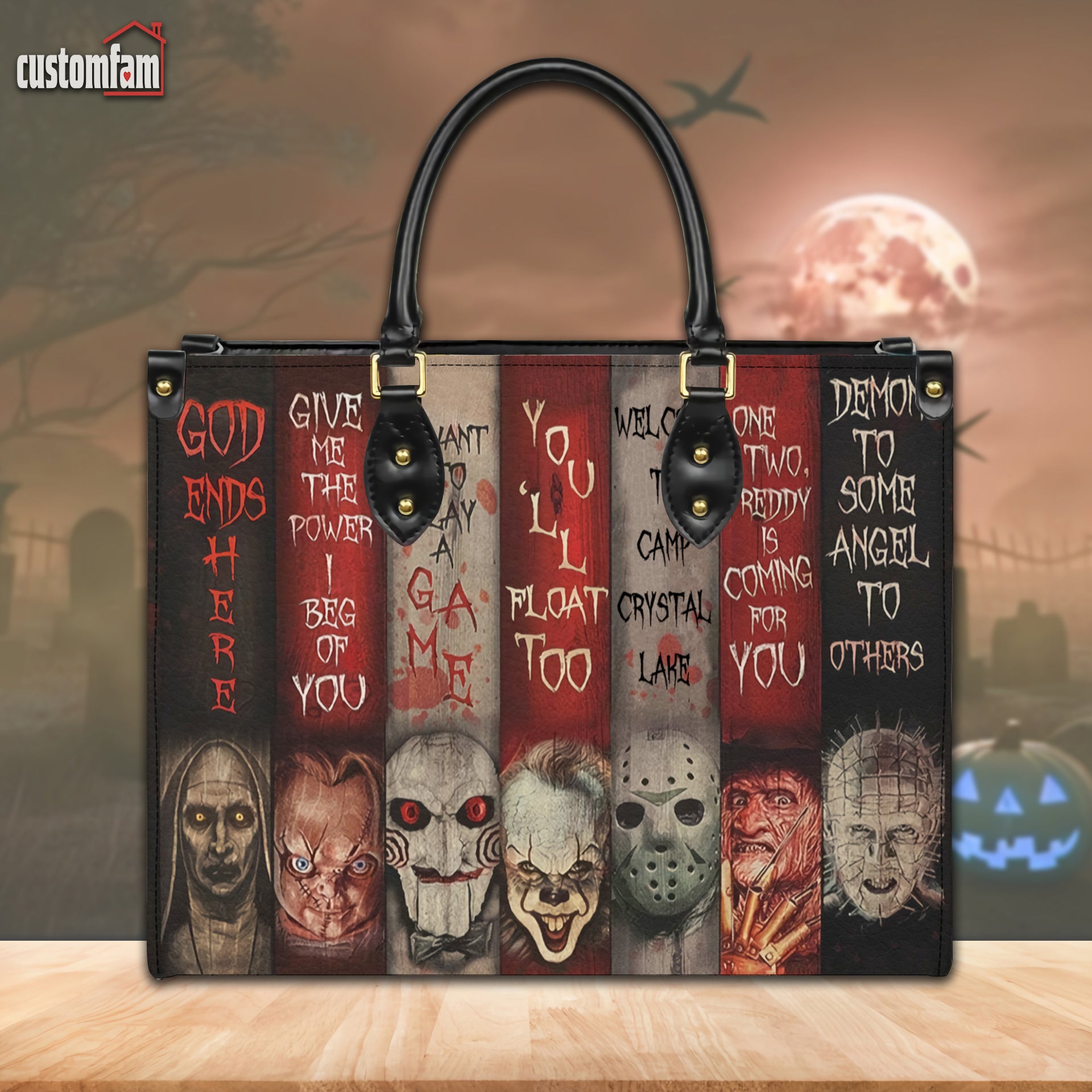 Horror Movie Leather Handbag, Scary Movies Fans Gift, Halloween Scary ...