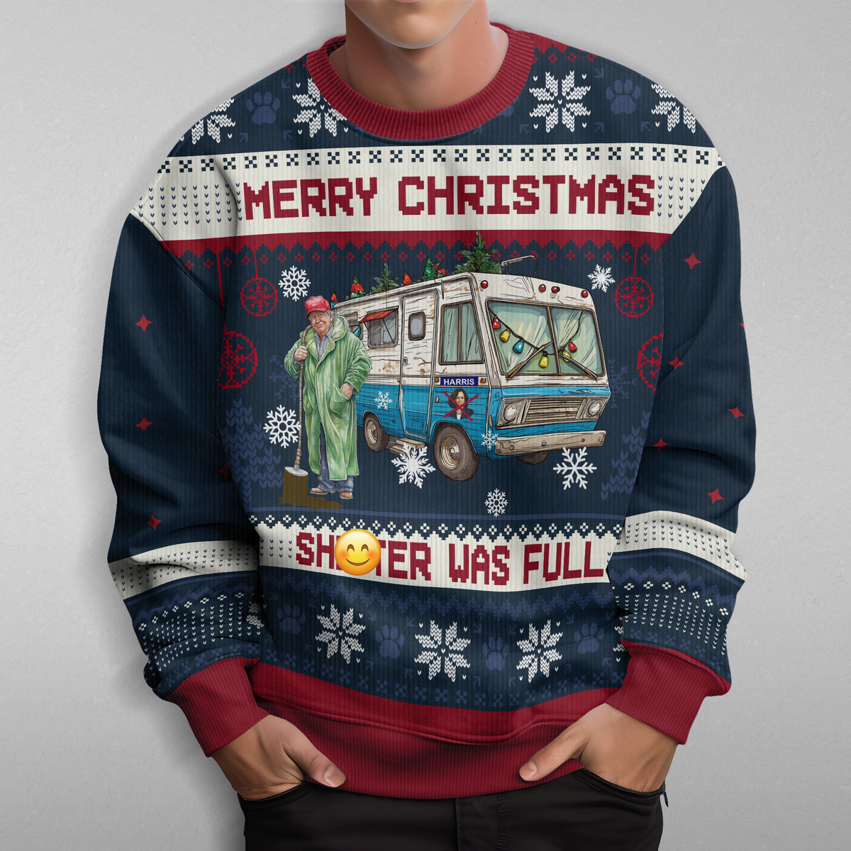 Shooter Was Full Trump2024 Christmas Ugly Sweaters, Funny Political Sh ...
